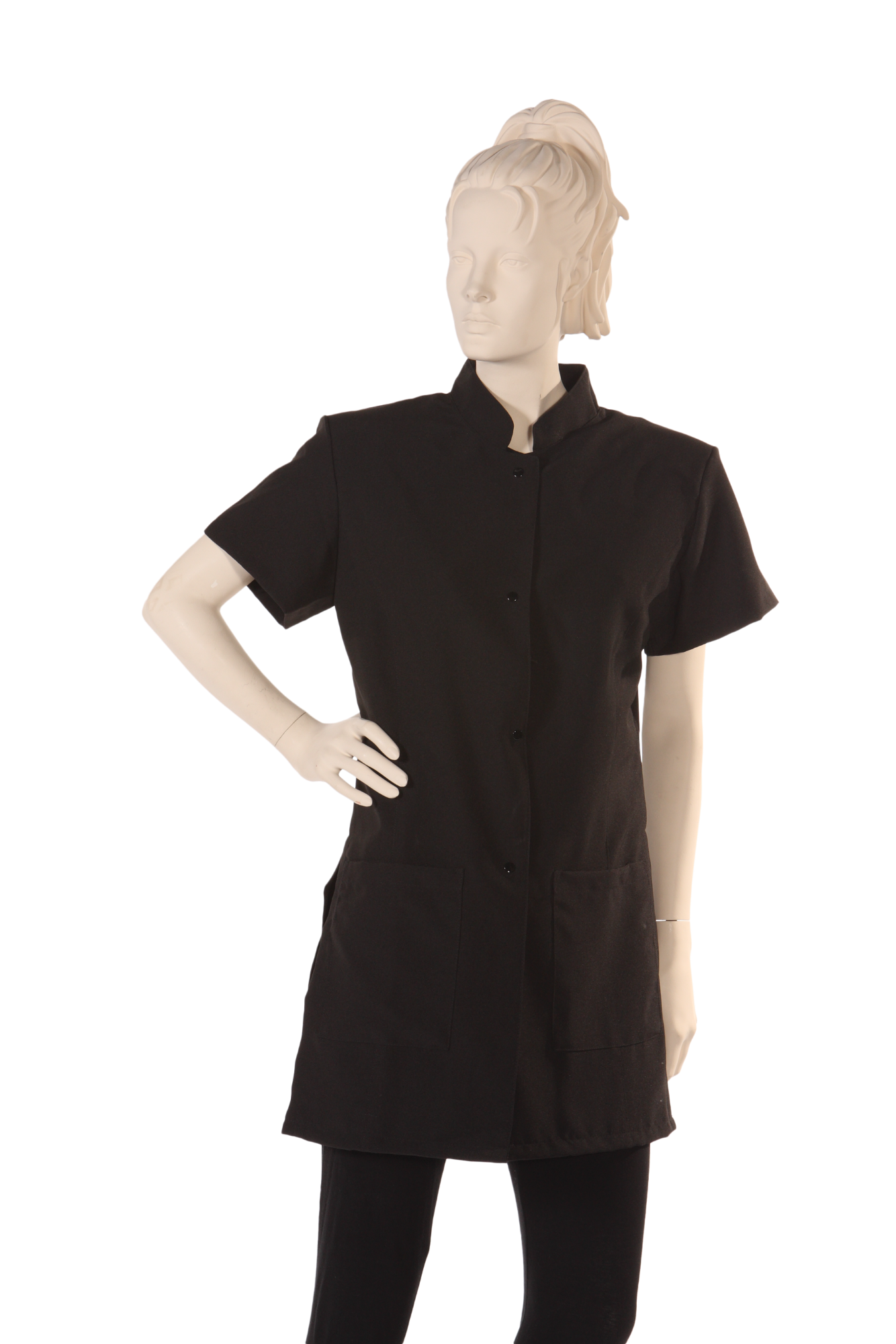 4 Snap Coat Made from Durable Polyester in Black – Salonwear