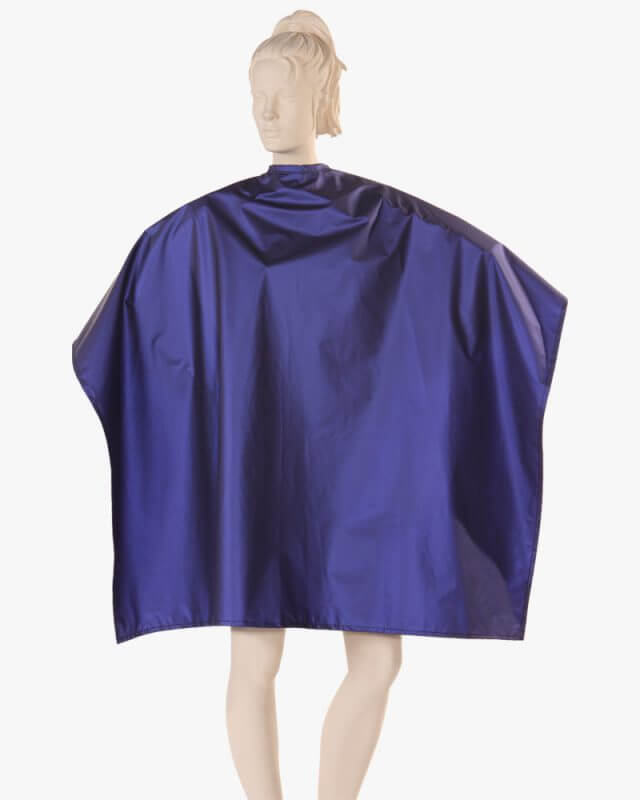 Waterproof Salon Cape: Black Polyurethane & Brown Silkara – Salonwear